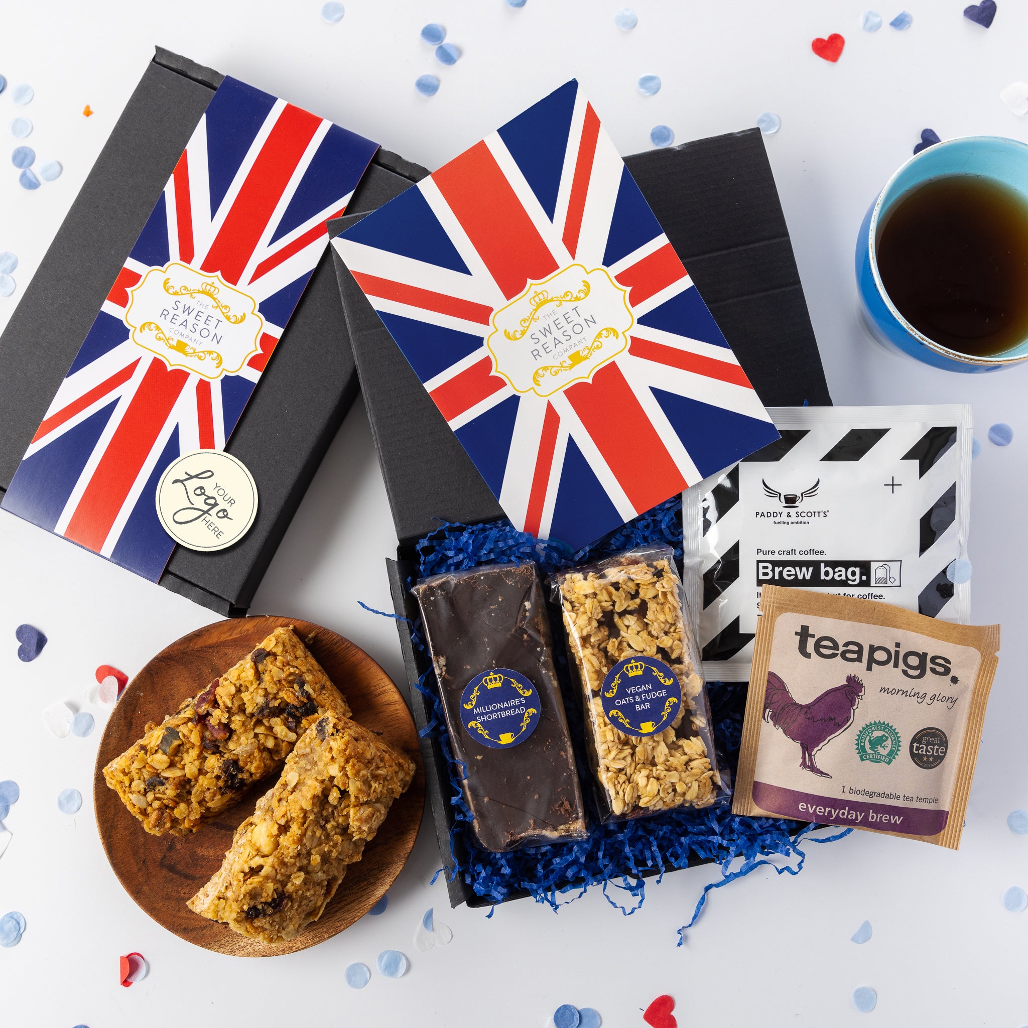 Branded & personalised 'British' Vegan Bakes, Coffee and Tea Letterbox ...