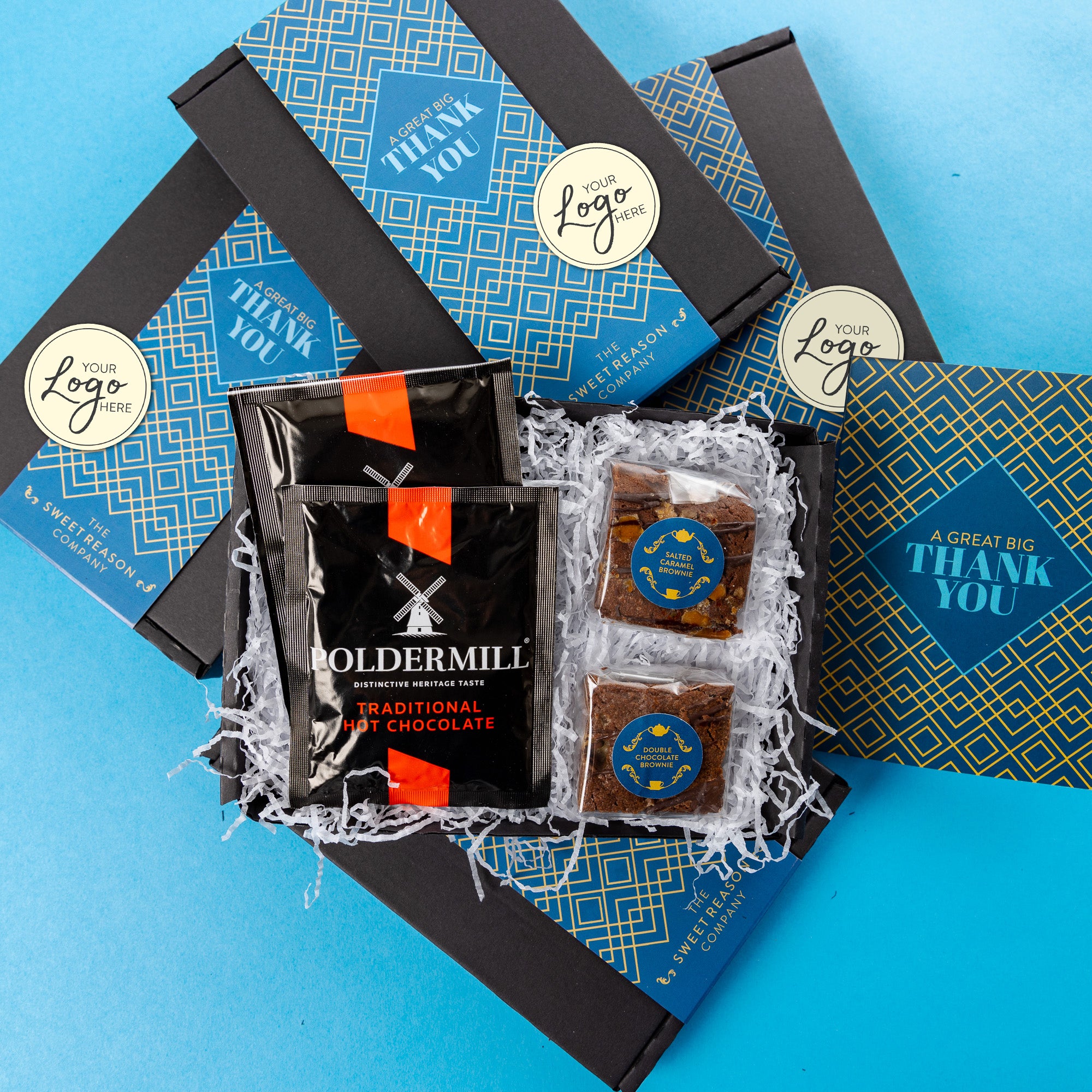 Branded & personalised 'Thank You' Brownies and Hot Chocolate Letterbo ...