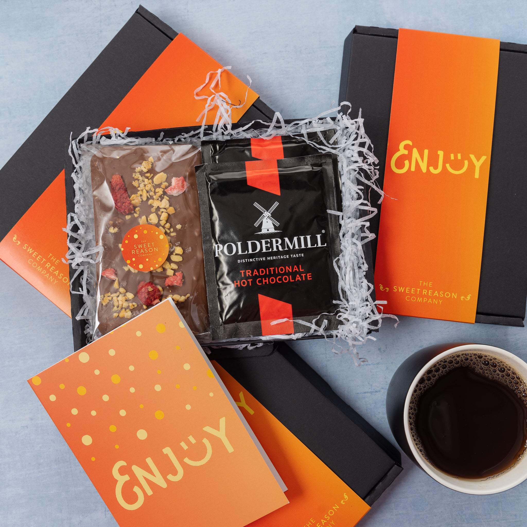 'Enjoy :)' Chocolate Slab and Hot Chocolate Letterbox – The Sweet ...