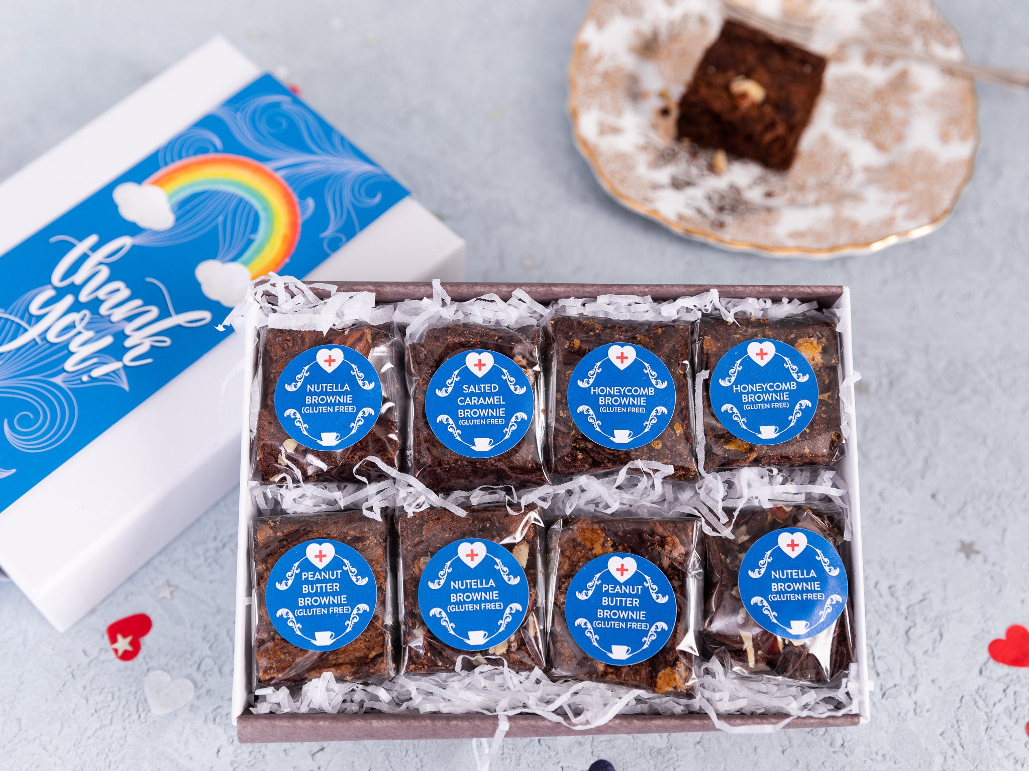NHS Thank You Rainbow Personalised Gluten Free Brownie Gift Box – The ...