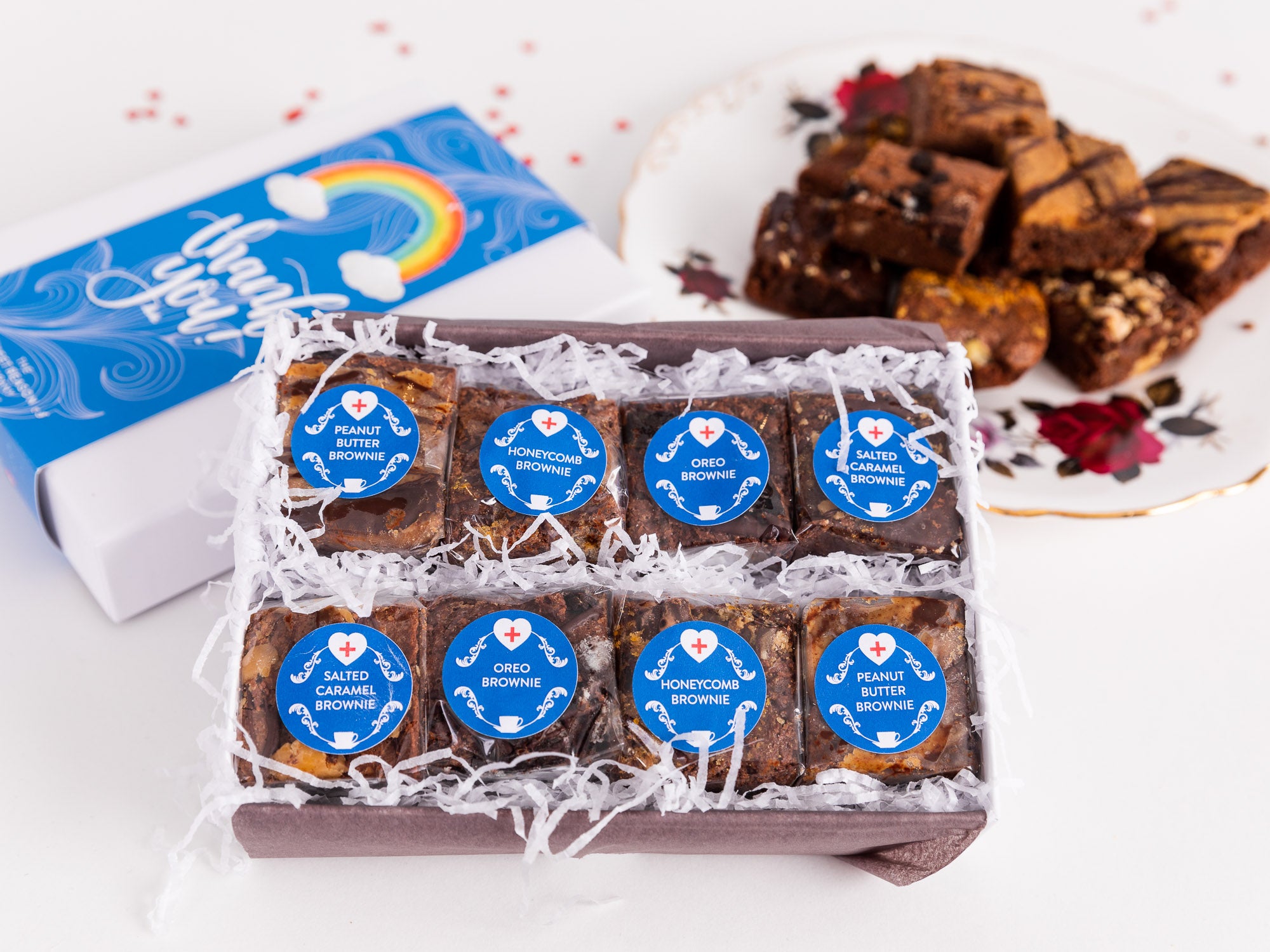 NHS Thank You Rainbow Personalised Brownie Gift Box – The Sweet Reason ...